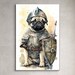 Pug Knight Adorable Medieval Armor Pug Dog Cute Pugs Watercolor ...