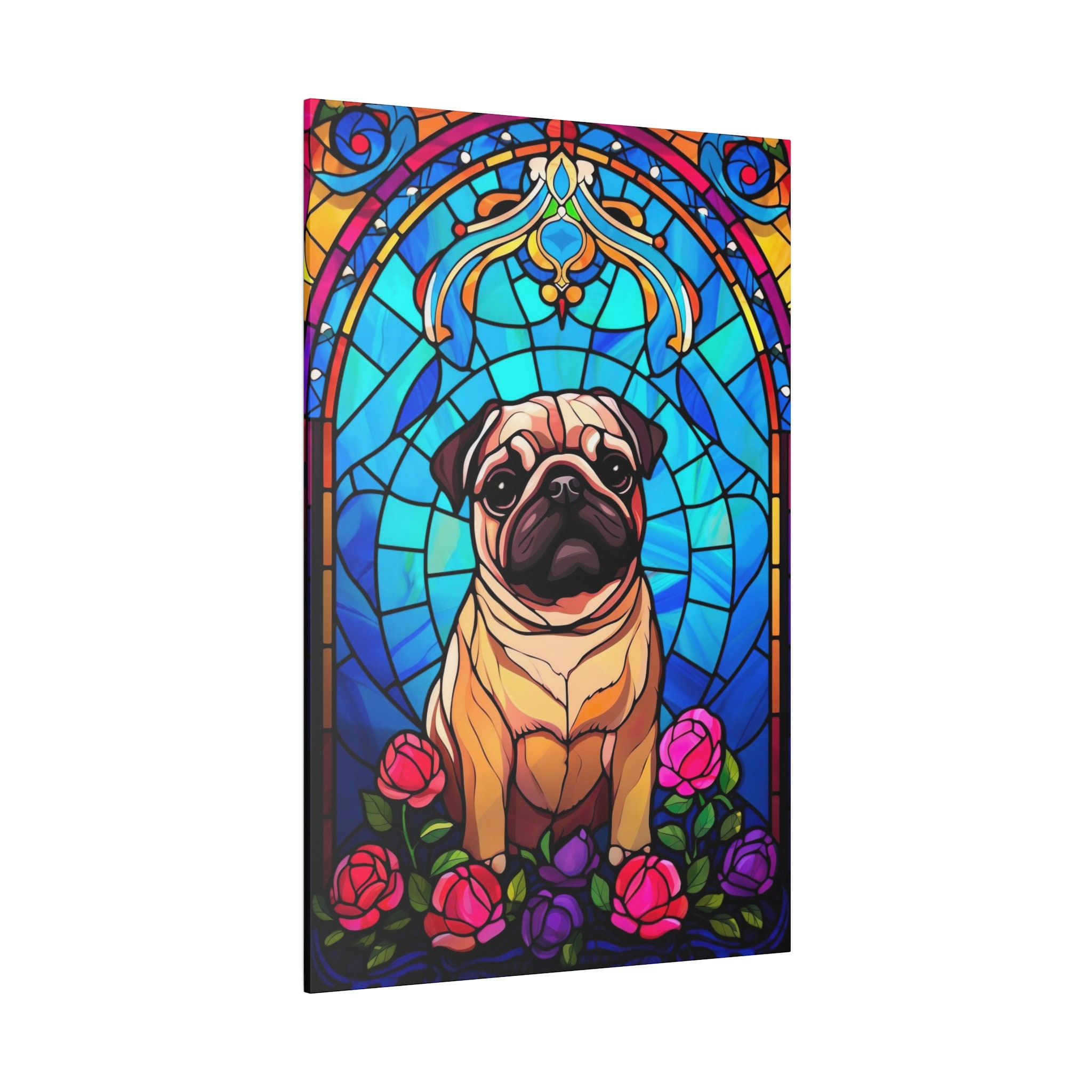 Stained Glass Style Pug Canvas Digital Print Ready to Hang - Etsy