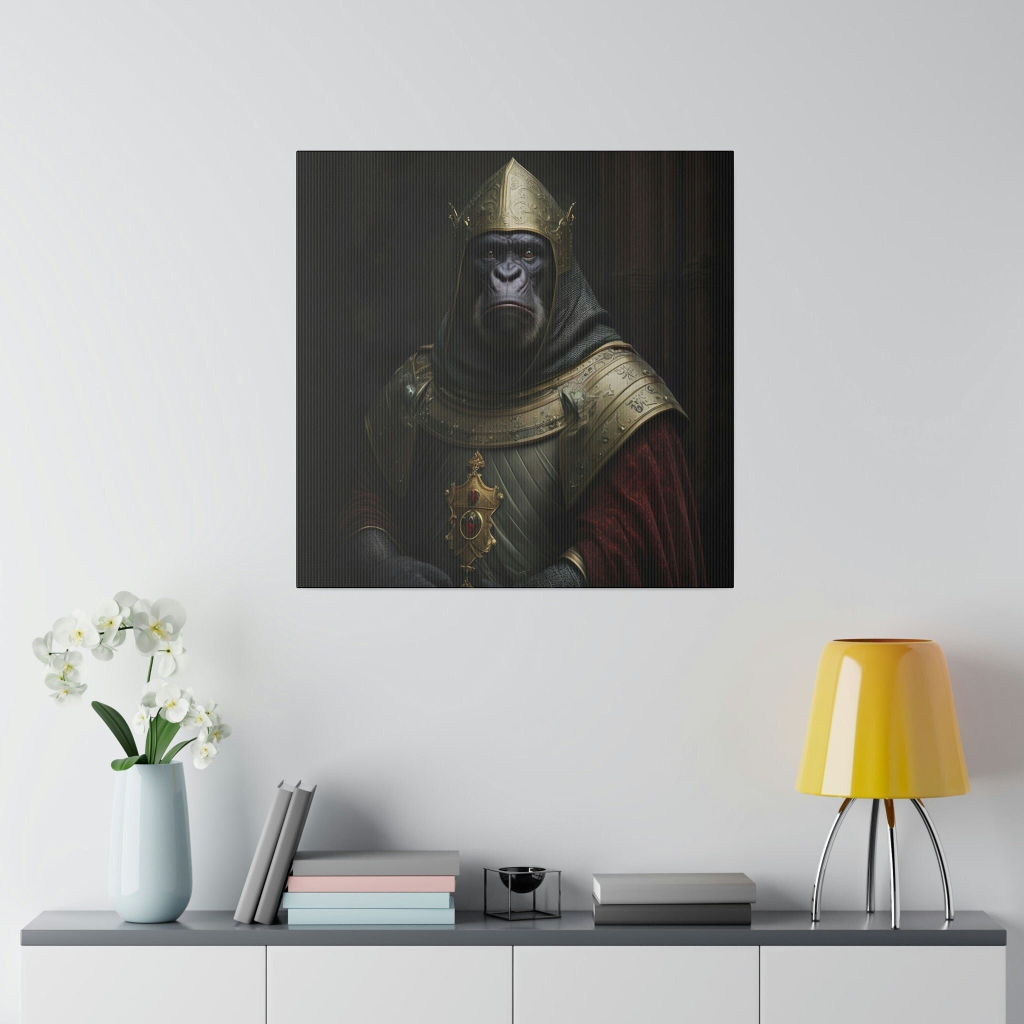 Legendary Great Ape Gorilla Knight Epic Painting Canvas Wall Art Print ...