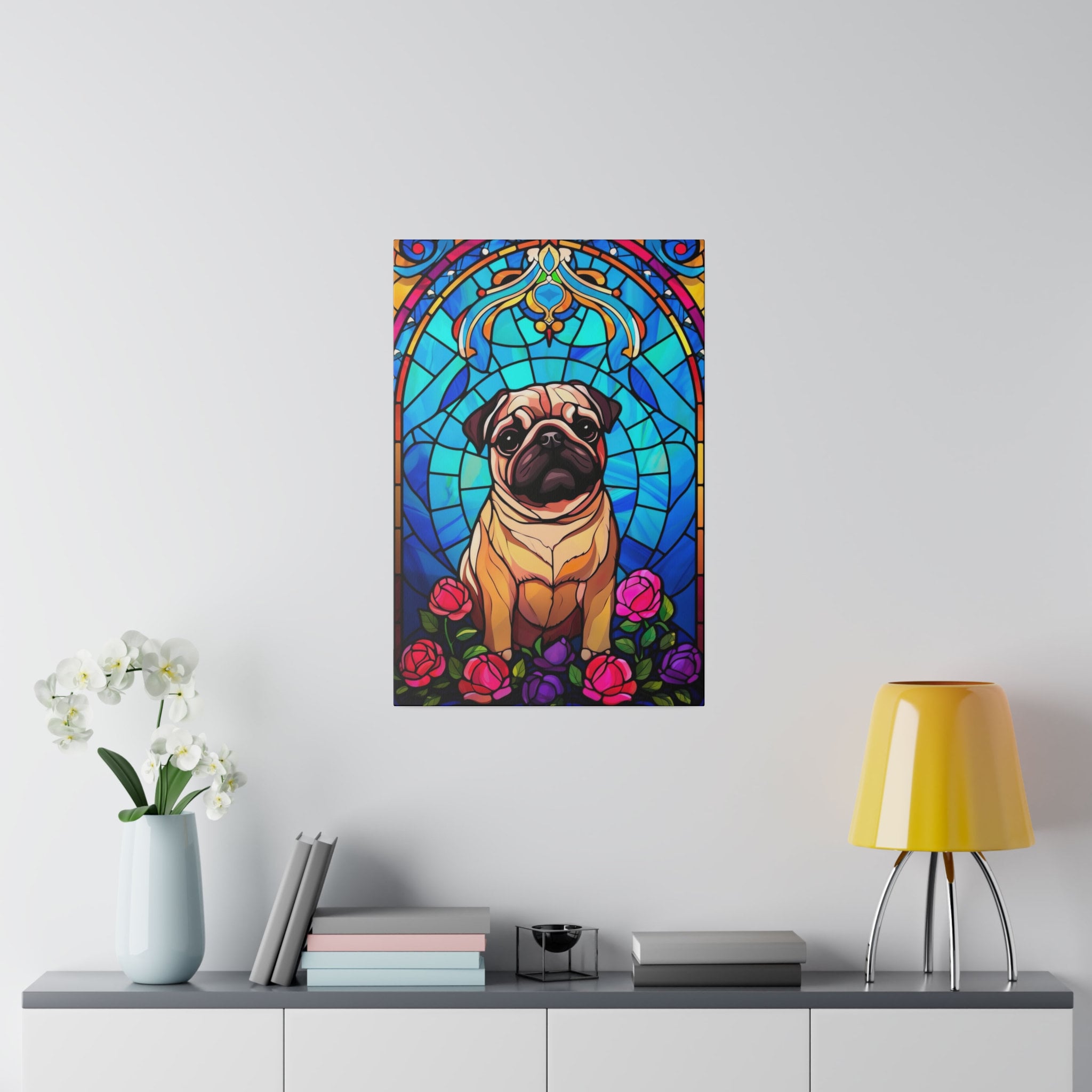 Stained Glass Style Pug Canvas Digital Print Ready to Hang - Etsy