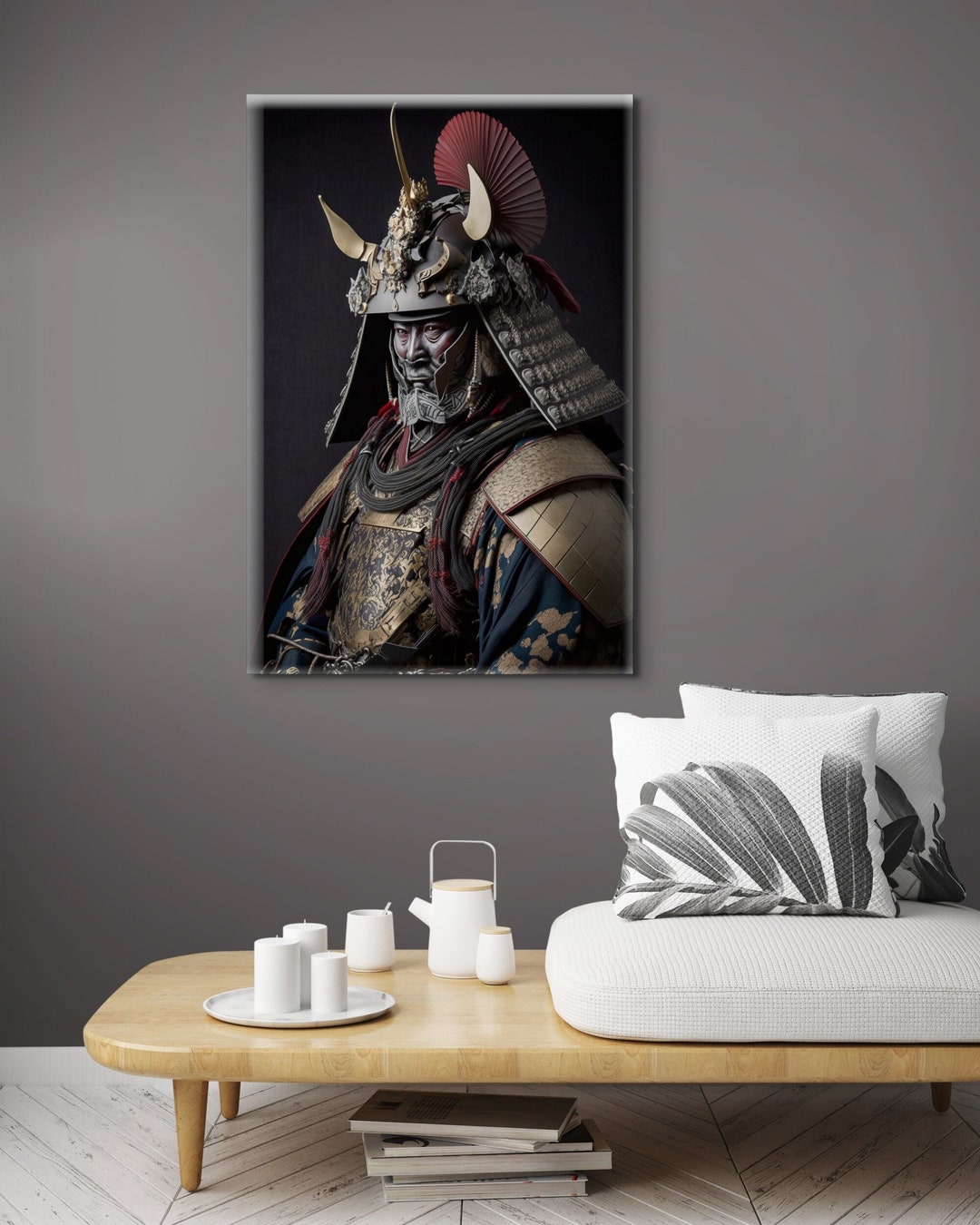 Japanese Samurai Daimyo Warrior Soldier Shogun Realism Canvas Wall Art ...