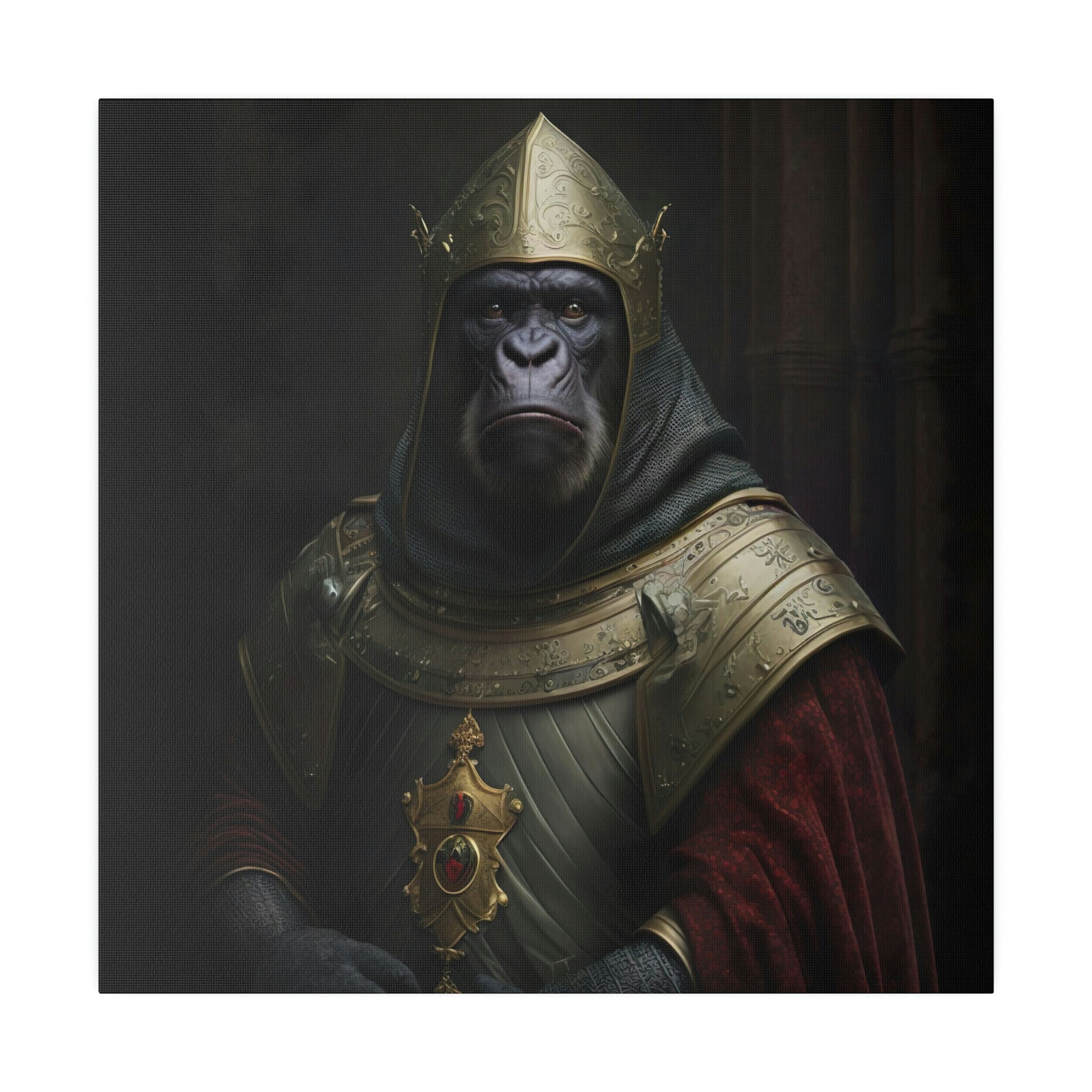 Legendary Great Ape Gorilla Knight Epic Painting Canvas Wall Art Print ...