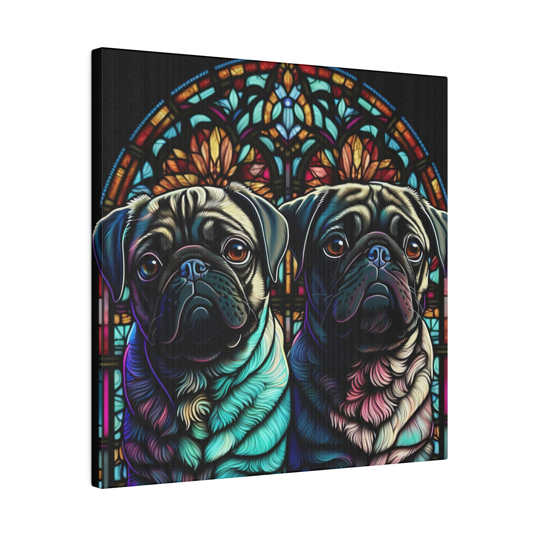 Unique and Whimsical Pugs in Stained Glass Style: Artwork for Dog ...