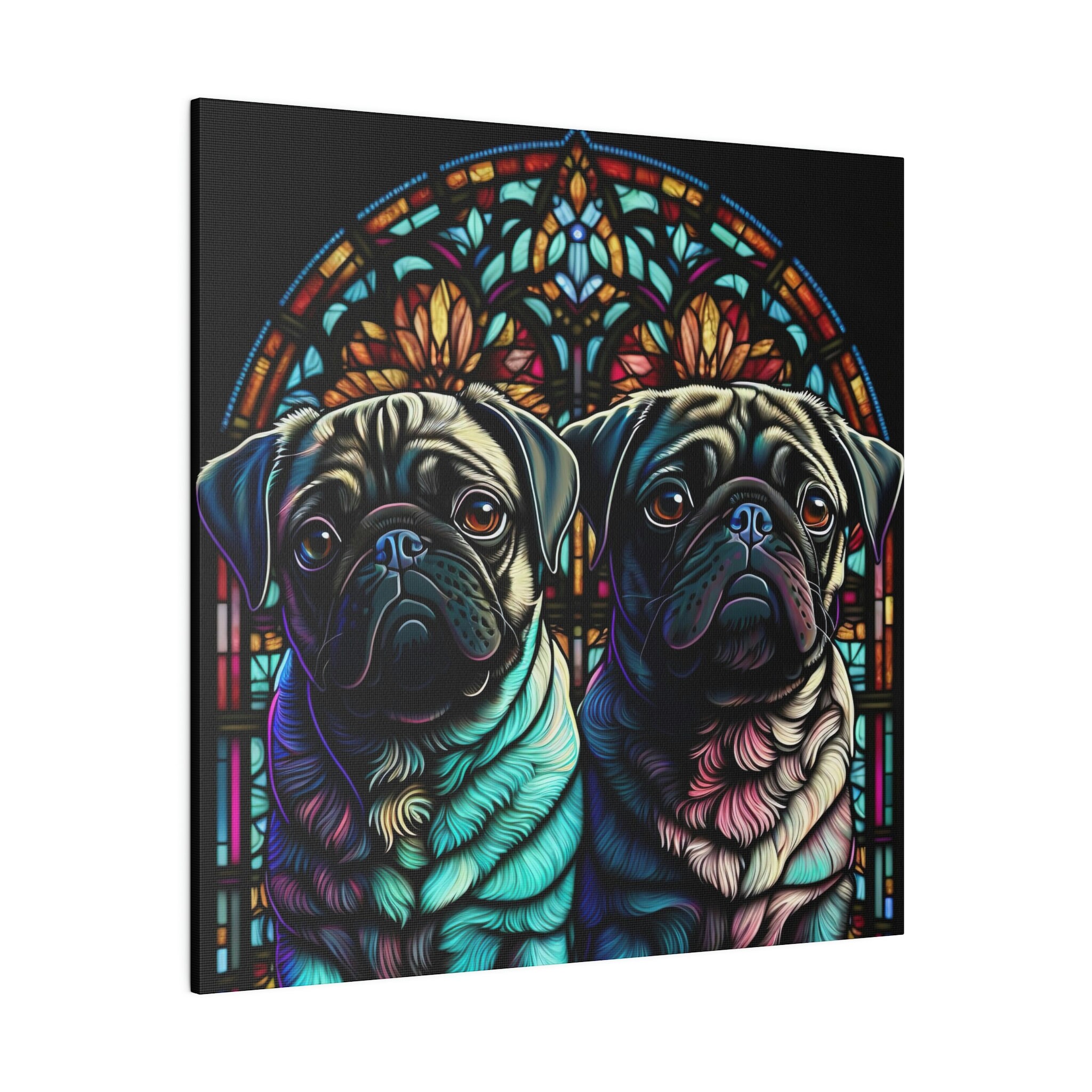 Unique and Whimsical Pugs in Stained Glass Style: Artwork for Dog ...