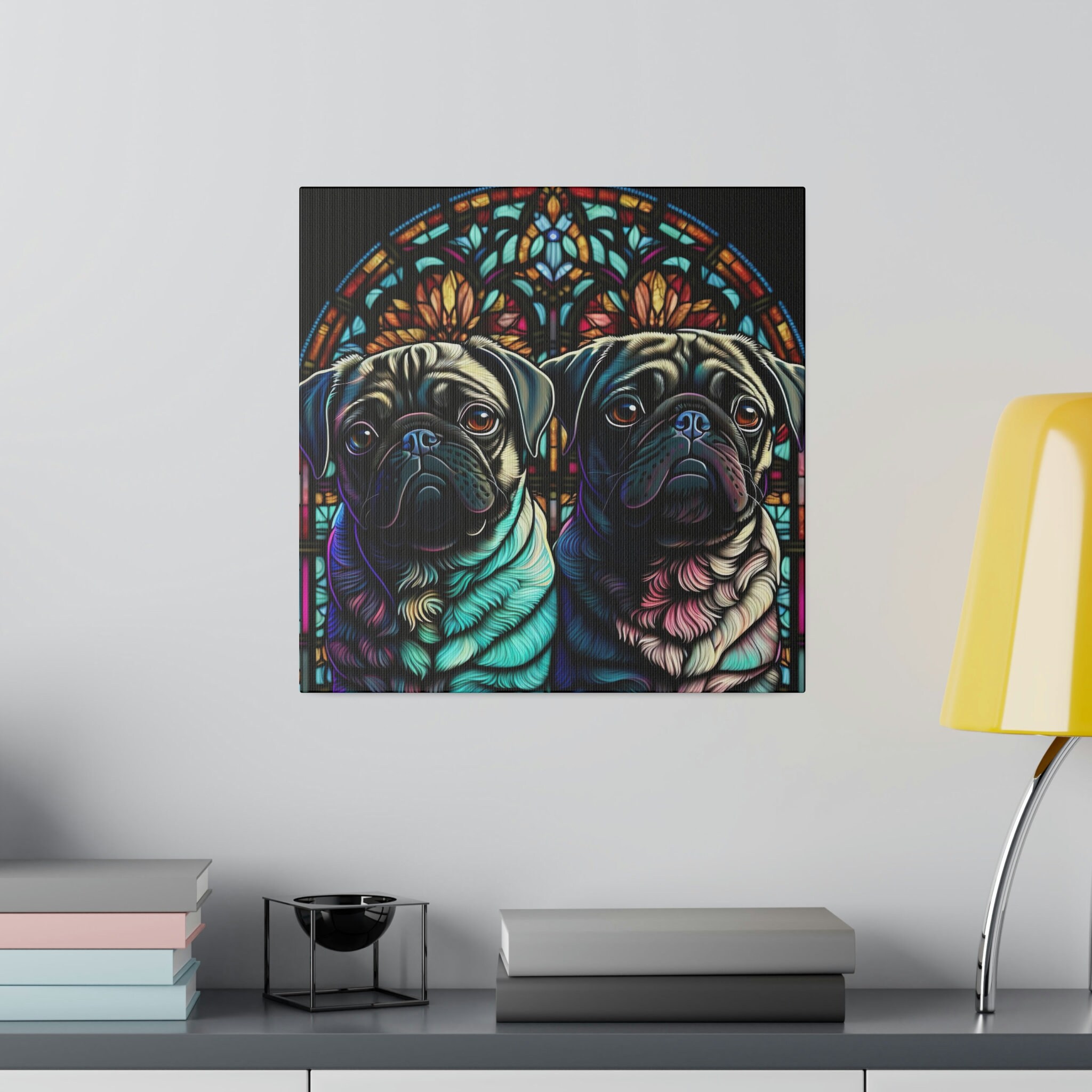 Unique and Whimsical Pugs in Stained Glass Style: Artwork for - Etsy