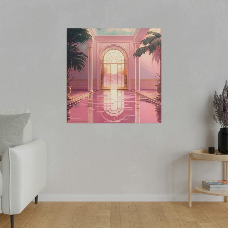 Pink Liminal Space Vaporwave Aesthetic Interior Design Ready to Hang ...