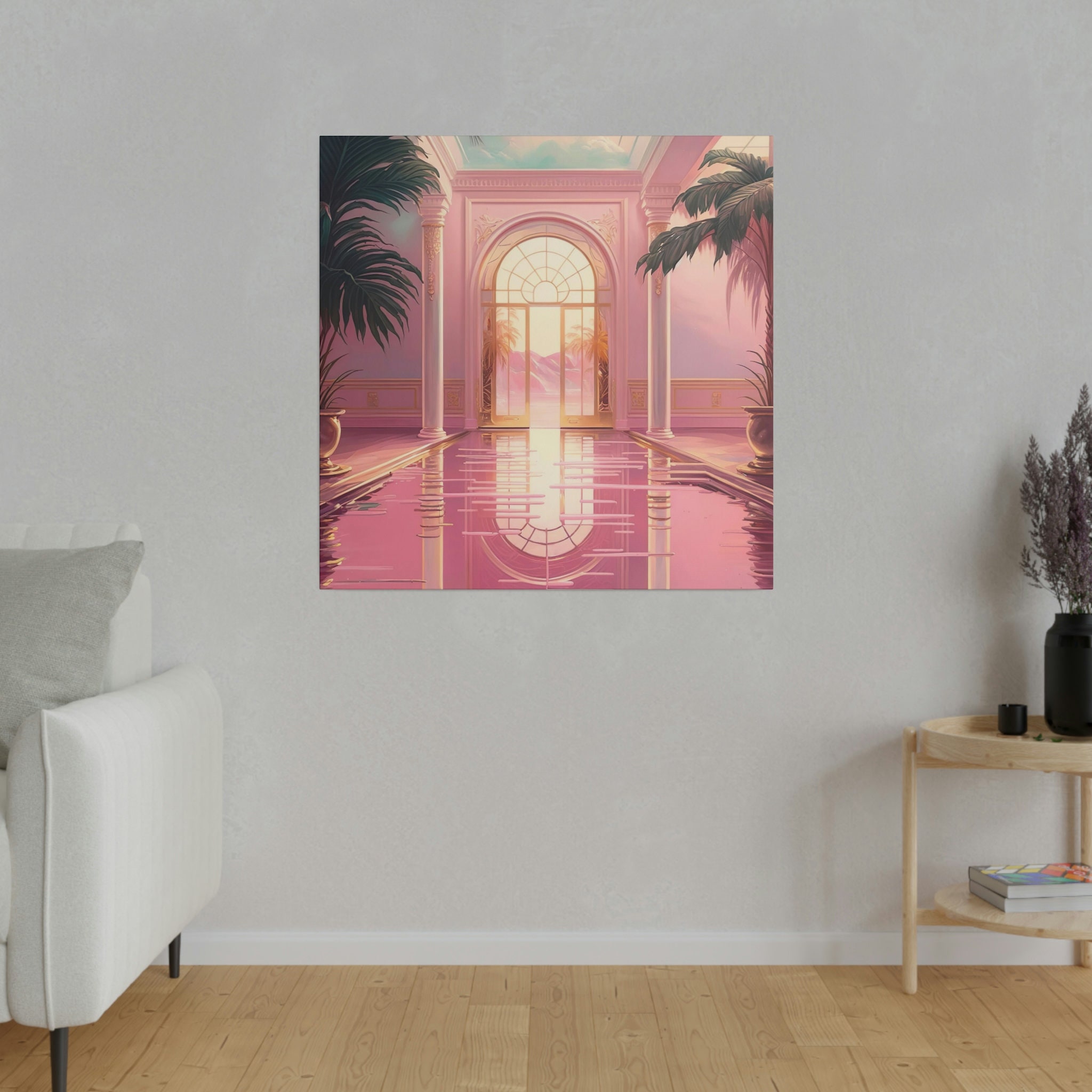Pink Liminal Space Vaporwave Aesthetic Interior Design Ready to Hang ...