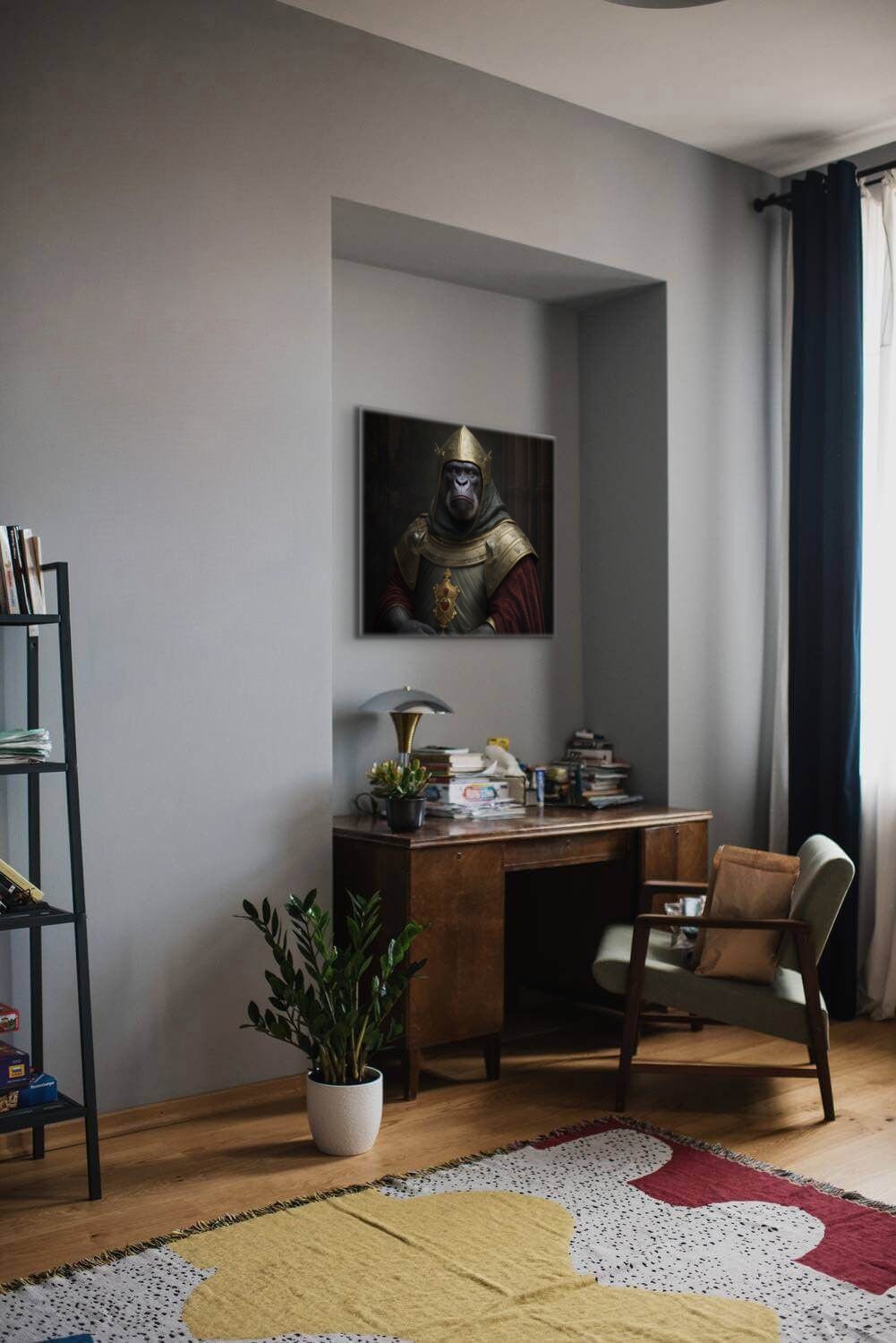 Legendary Great Ape Gorilla Knight Epic Painting Canvas Wall Art Print ...