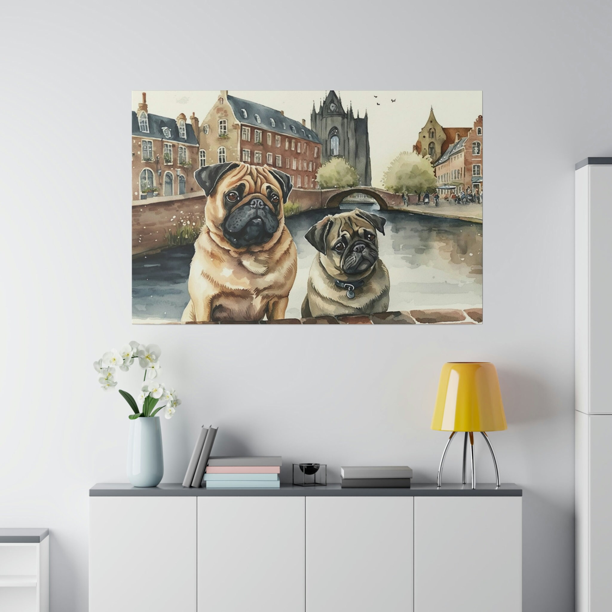 Cute Pug Couple Visiting and Exploring Bruges Belgium Europe - Etsy