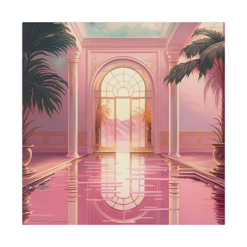 Pink Liminal Space Vaporwave Aesthetic Interior Design Ready to Hang ...