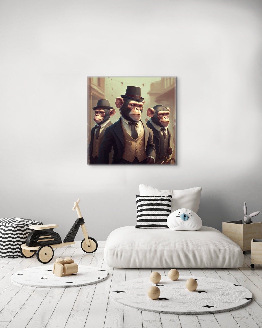 Monkey Chimpanzee Chimp Mafia Cool Interesting Picture Painting Canvas ...