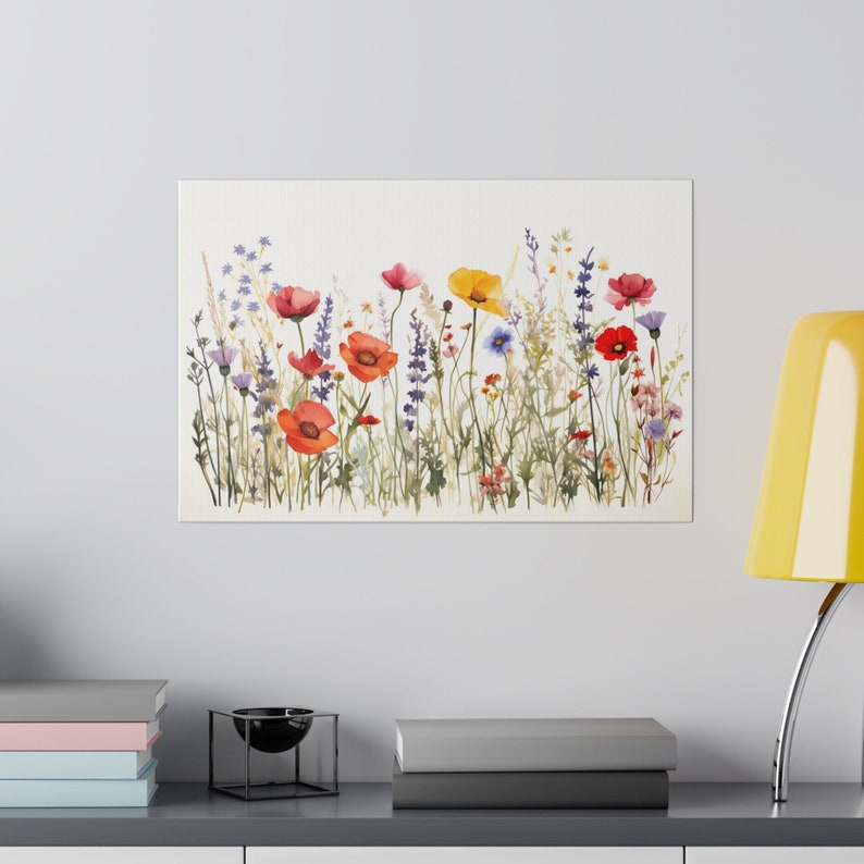 Beautiful Wildflowers, Wild Flower Art, Watercolor Floral Canvas Print ...