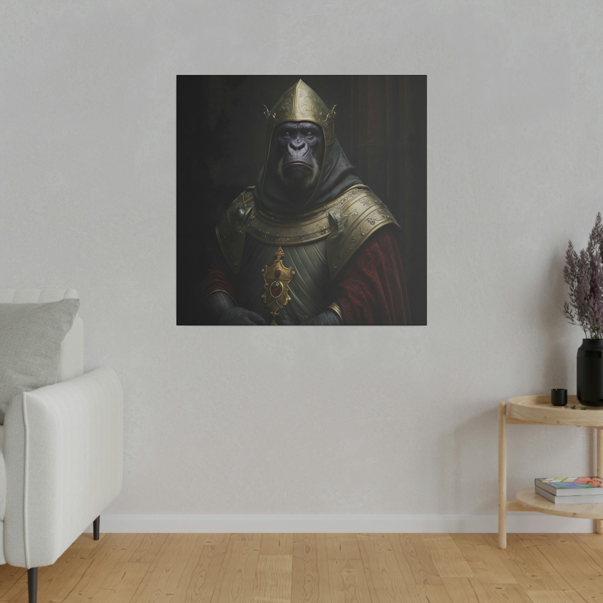 Legendary Great Ape Gorilla Knight Epic Painting Canvas Wall Art Print ...