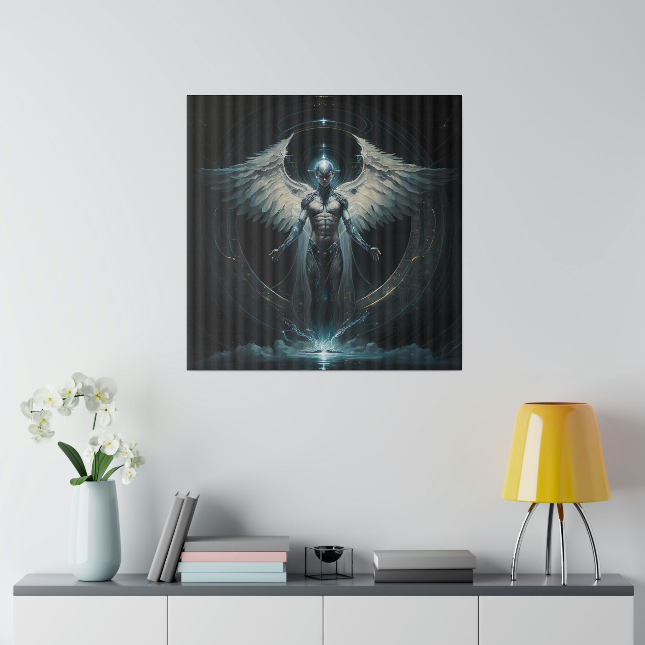 Epic Cybernetic Space Angel Art for Goths Futuristic Canvas - Etsy