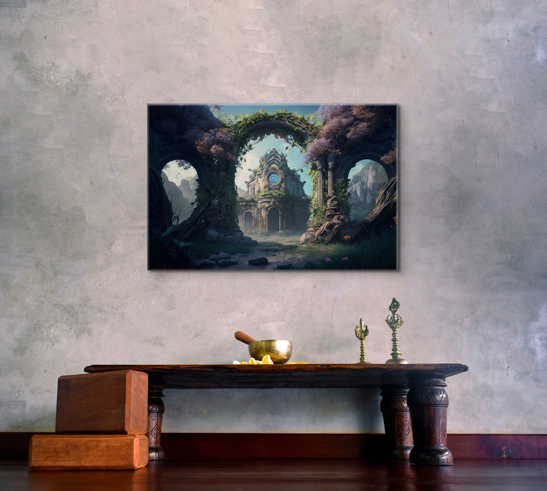 Magic Ruins Abandoned Mansion Horizontal Canvas Wall Art - Etsy