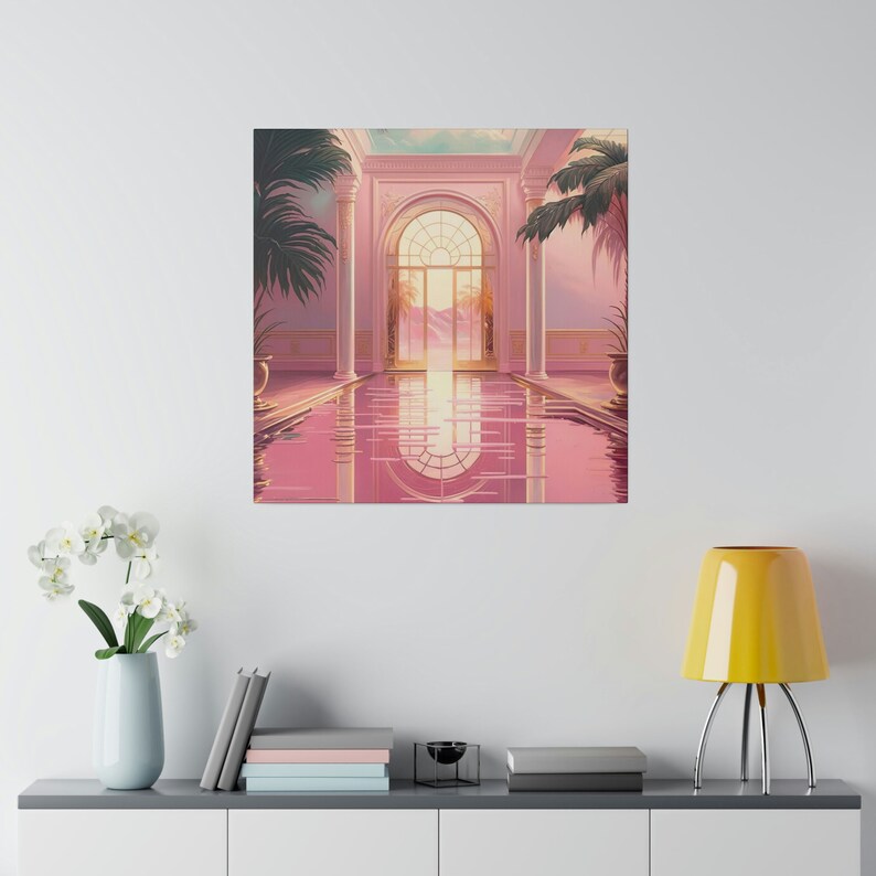 Pink Liminal Space Vaporwave Aesthetic Interior Design Ready to Hang ...