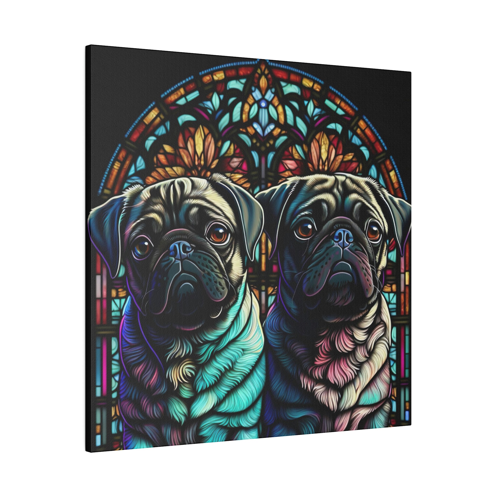 Unique and Whimsical Pugs in Stained Glass Style: Artwork for - Etsy