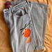 Orange Painted Denim Jeans - Etsy