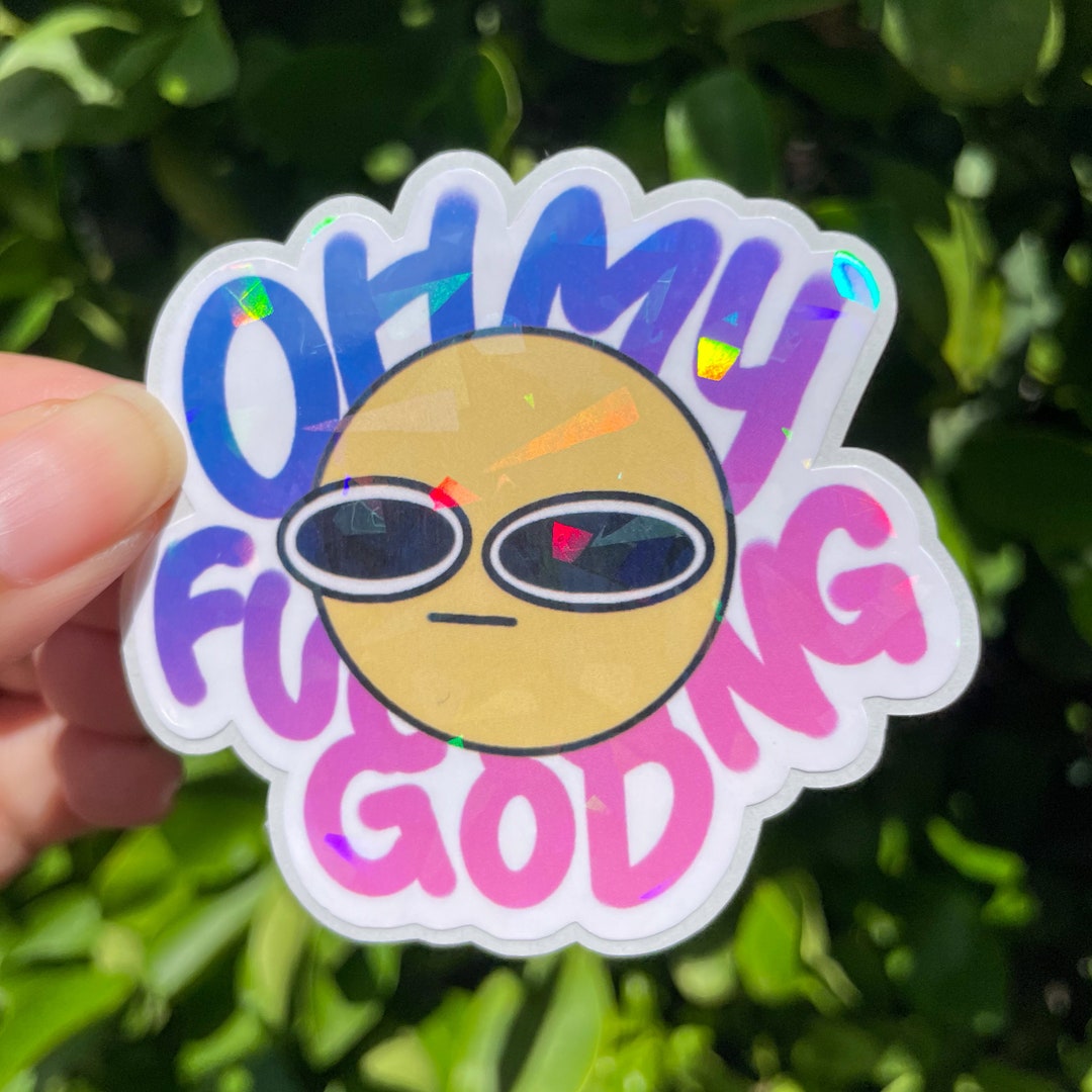 Emoji OMFG Holo Sticker Meme Sticker Emoji Sticker Vinyl - Etsy UK