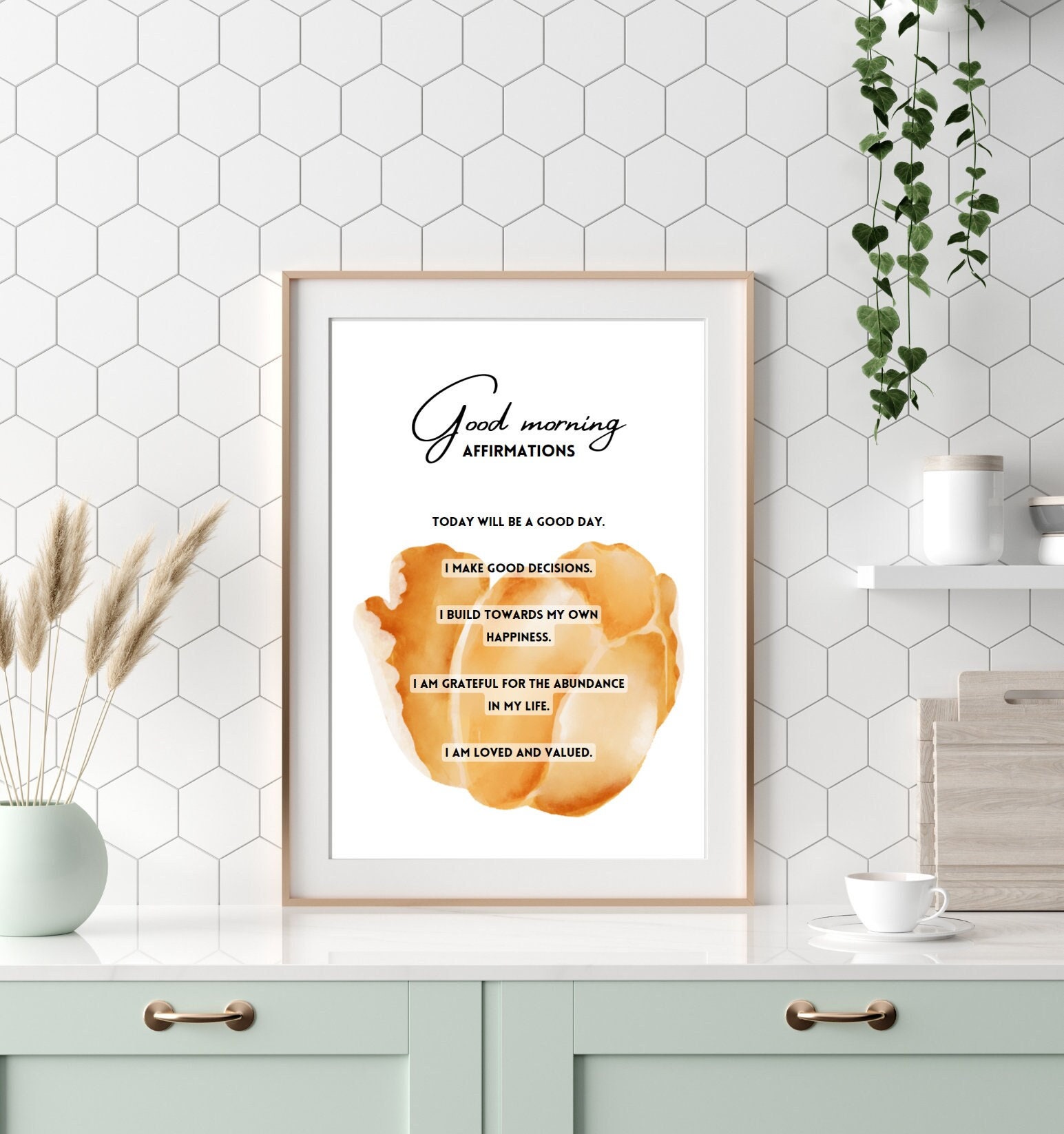 Floral Good Morning Affirmations Digital Download Print Positive ...