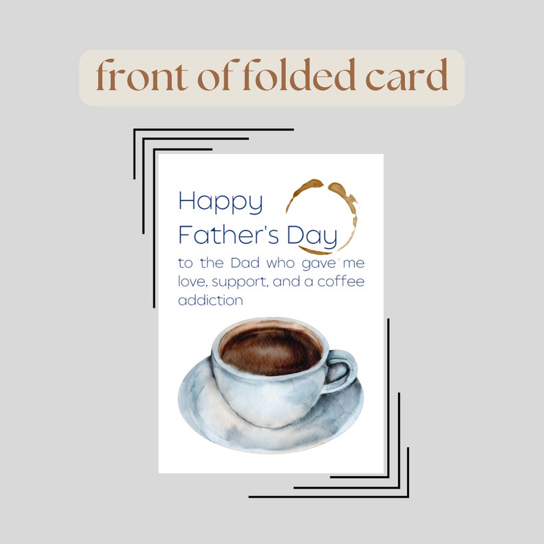 Coffee Father's Day Card Coffee Lovers Dads Step Dads - Etsy