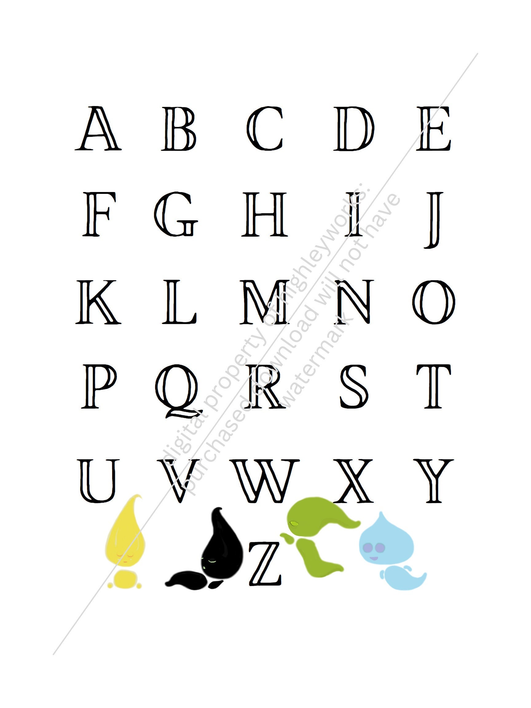 Mischievous Sprites Symmetric Alphabet Nursery Printable - Etsy