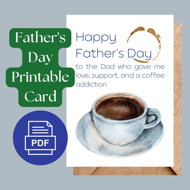 Coffee Father's Day Card Coffee Lovers Dads Step Dads - Etsy