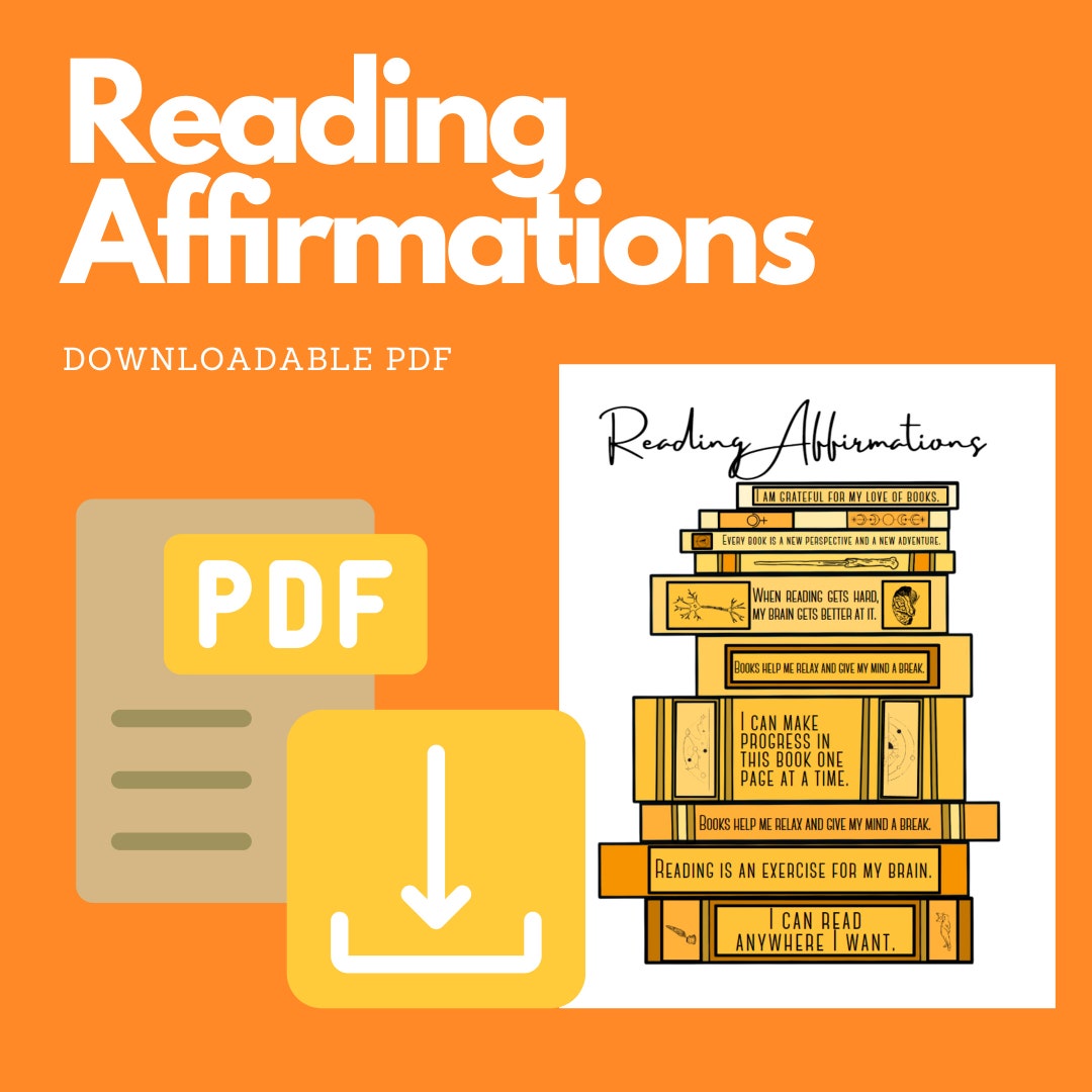 Reading Affirmations in Yellow Digital Download Positive Affirmations ...