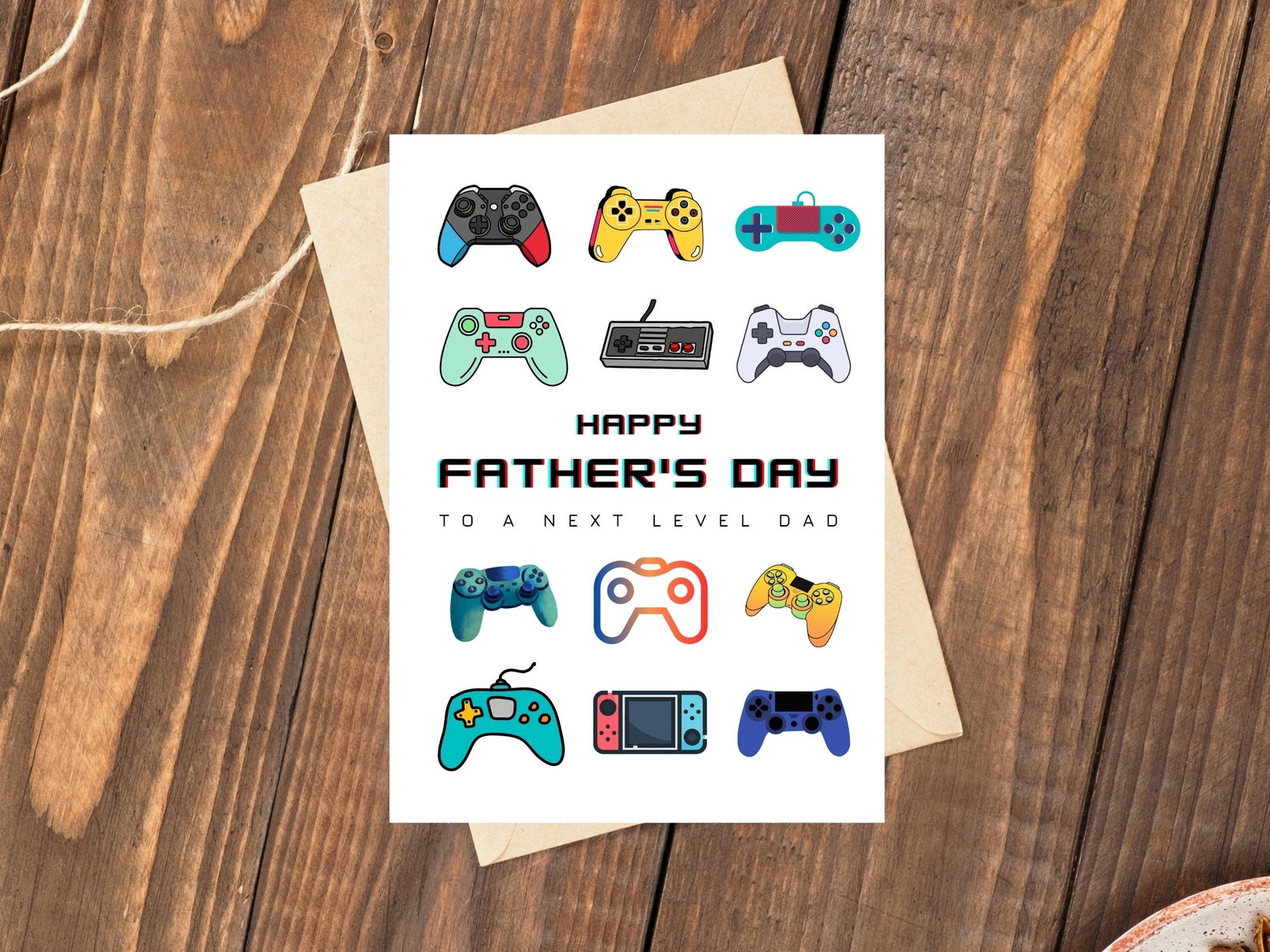 Printable Happy Father's Day Video Game Controller Card, Gamer Card for ...