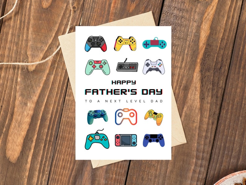Printable Happy Father's Day Video Game Controller Card, Gamer Card for ...