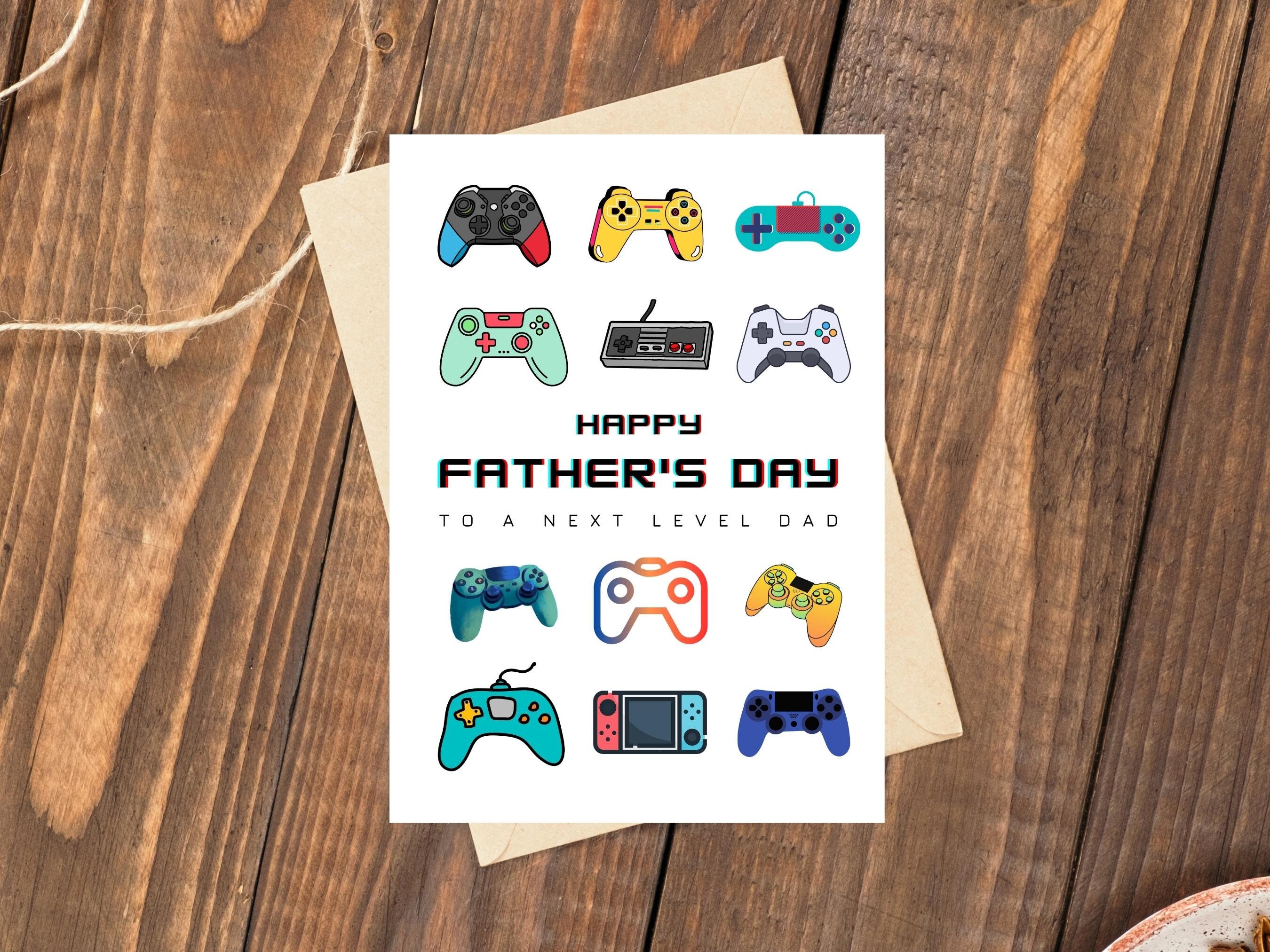 Printable Happy Father's Day Video Game Controller Card, Gamer Card for ...