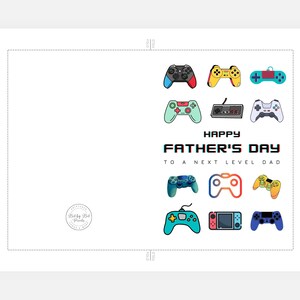 Printable Happy Father's Day Video Game Controller Card, Gamer Card for ...