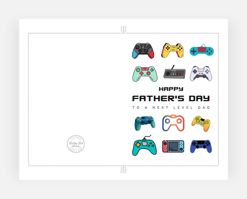 Printable Happy Father's Day Video Game Controller Card, Gamer Card for ...