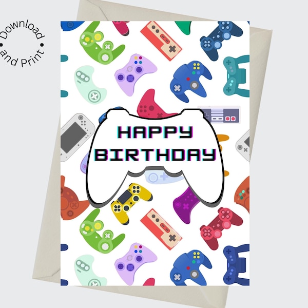Nintendo Birthday Card - Etsy