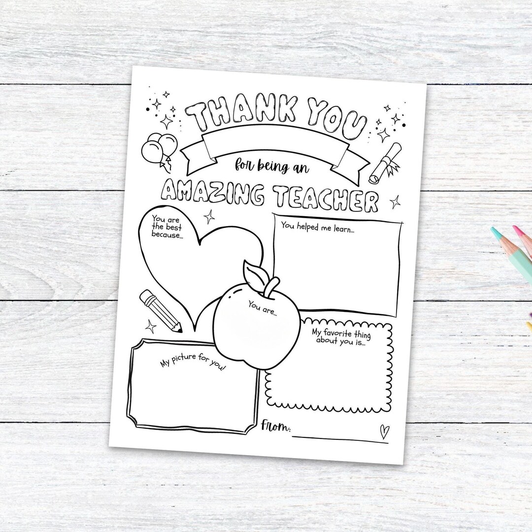 Teacher Appreciation Printable Teacher Appreciation Week Gift Thank You ...