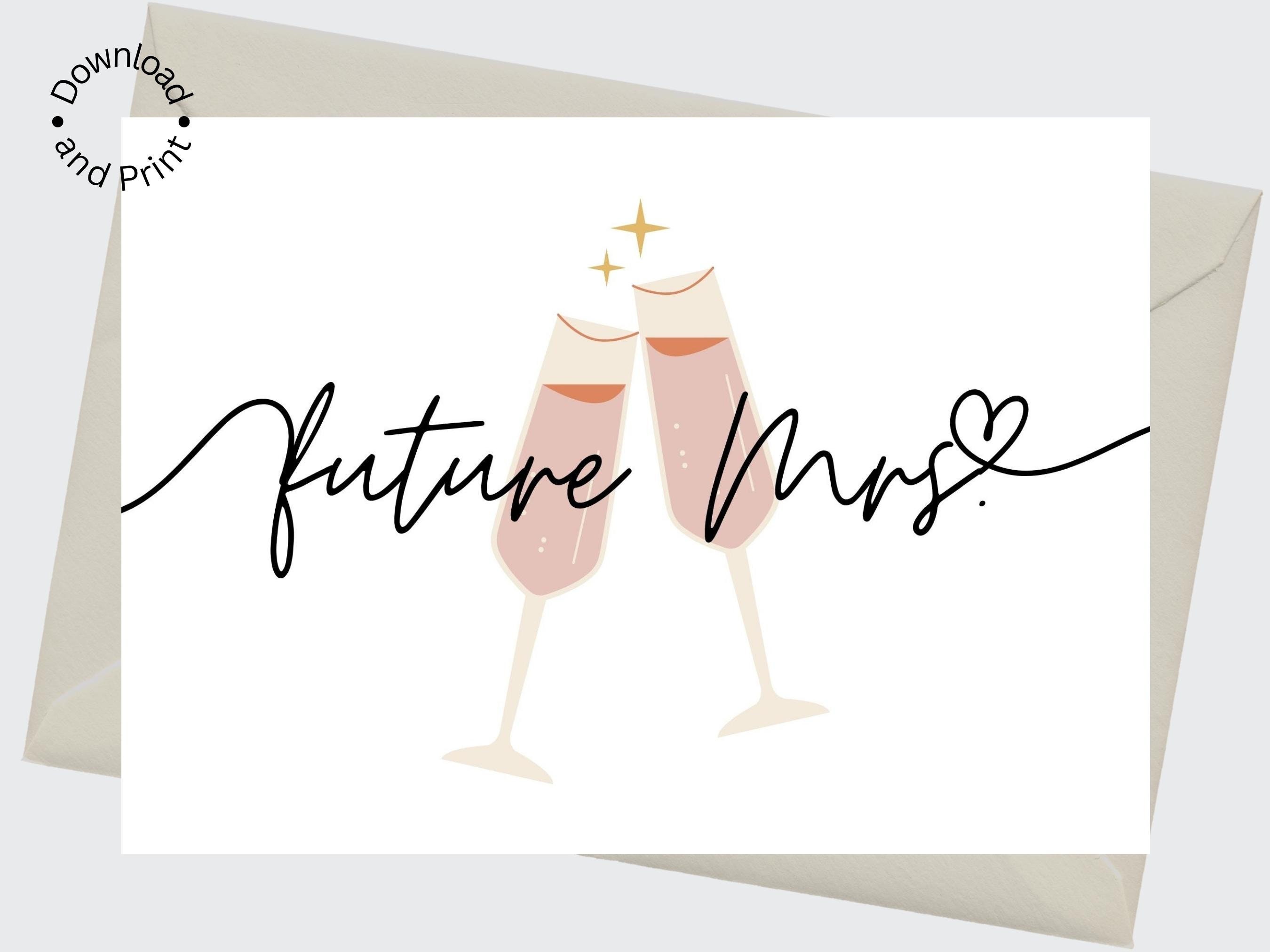 Printable Engagement Congratulations Card, Bridal Shower Card for Her ...