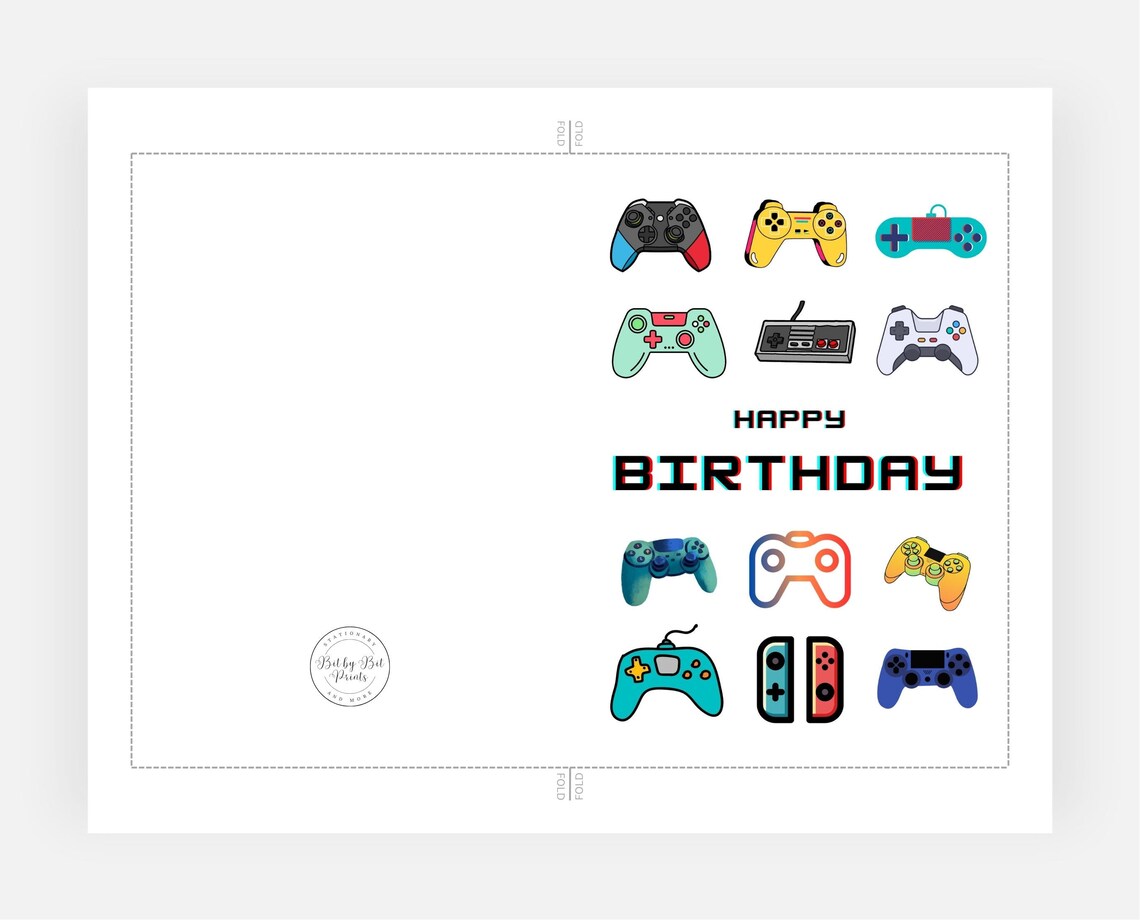 Printable Video Game Birthday Card Gamer Happy Birthday Card - Etsy Canada