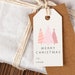 Printable Christmas Gift Tags, Pink Christmas Tree Gift Tags, Holiday ...
