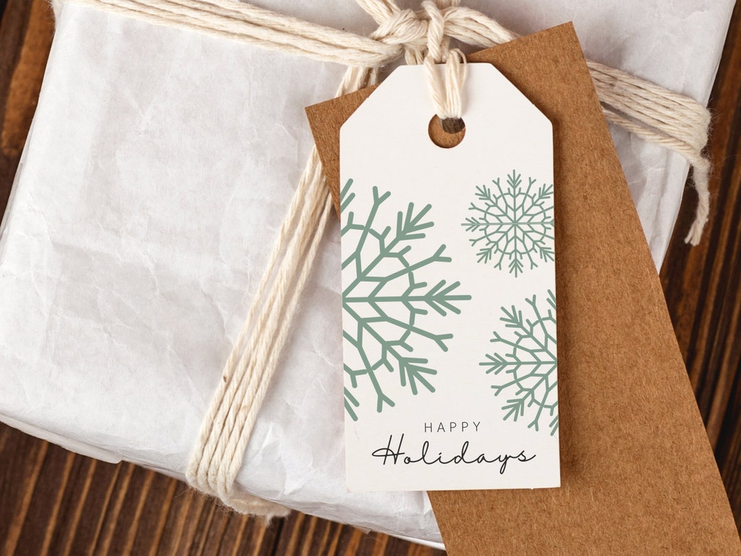 Printable Christmas Gift Tags, Happy Holidays, Holiday Favor Tags, Gift ...