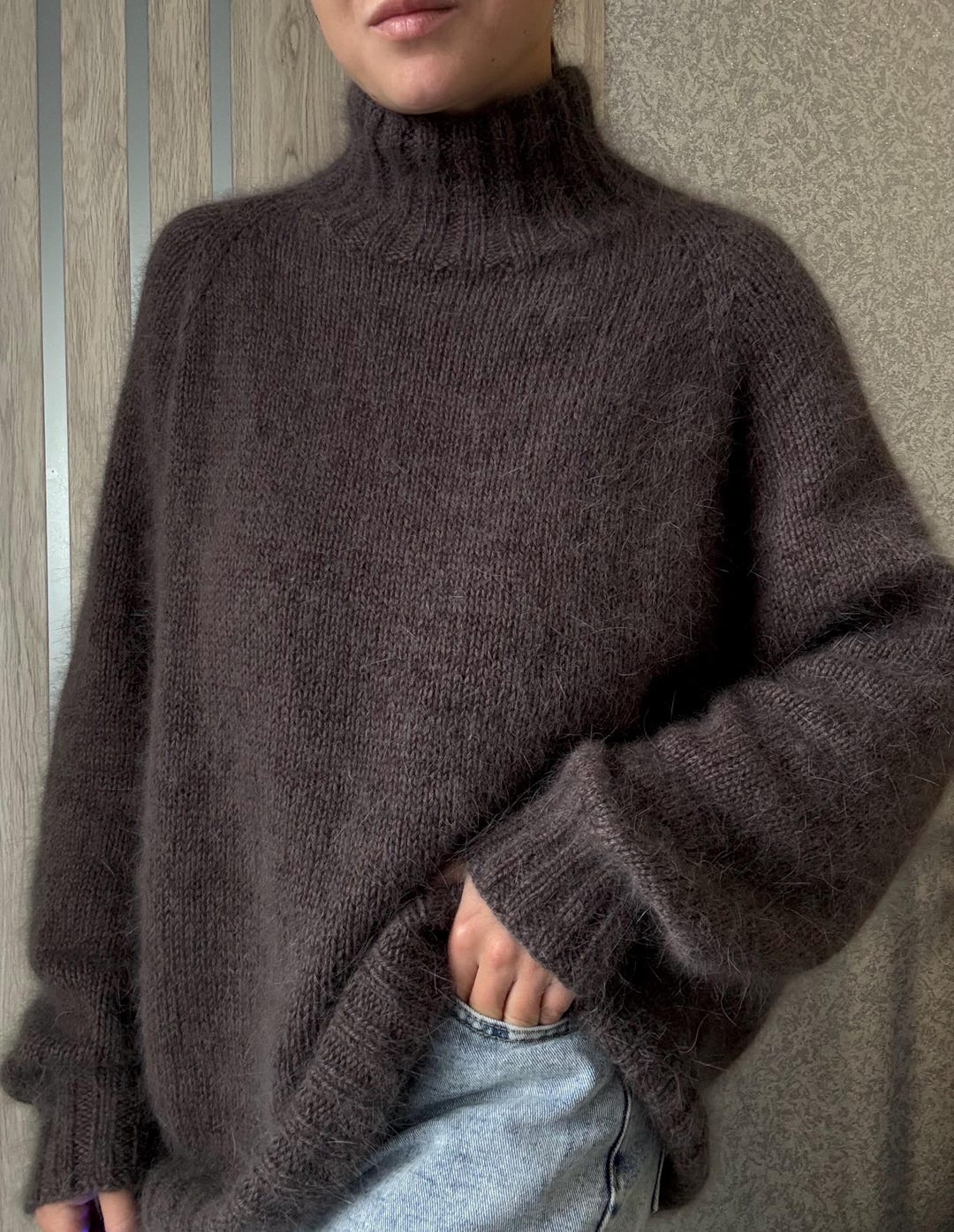 Winter Gray Angora Sweater Warm Pullover Winter Sweater for Women Cozy ...