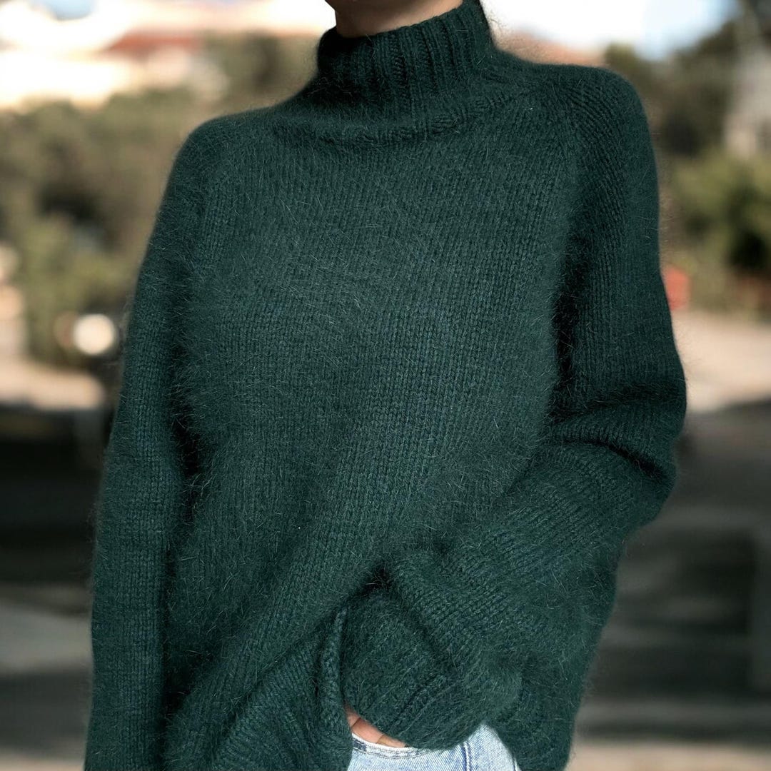 Angora Sweater Elegant Fashion Fluffy Sweater Angora Warm Pullover ...