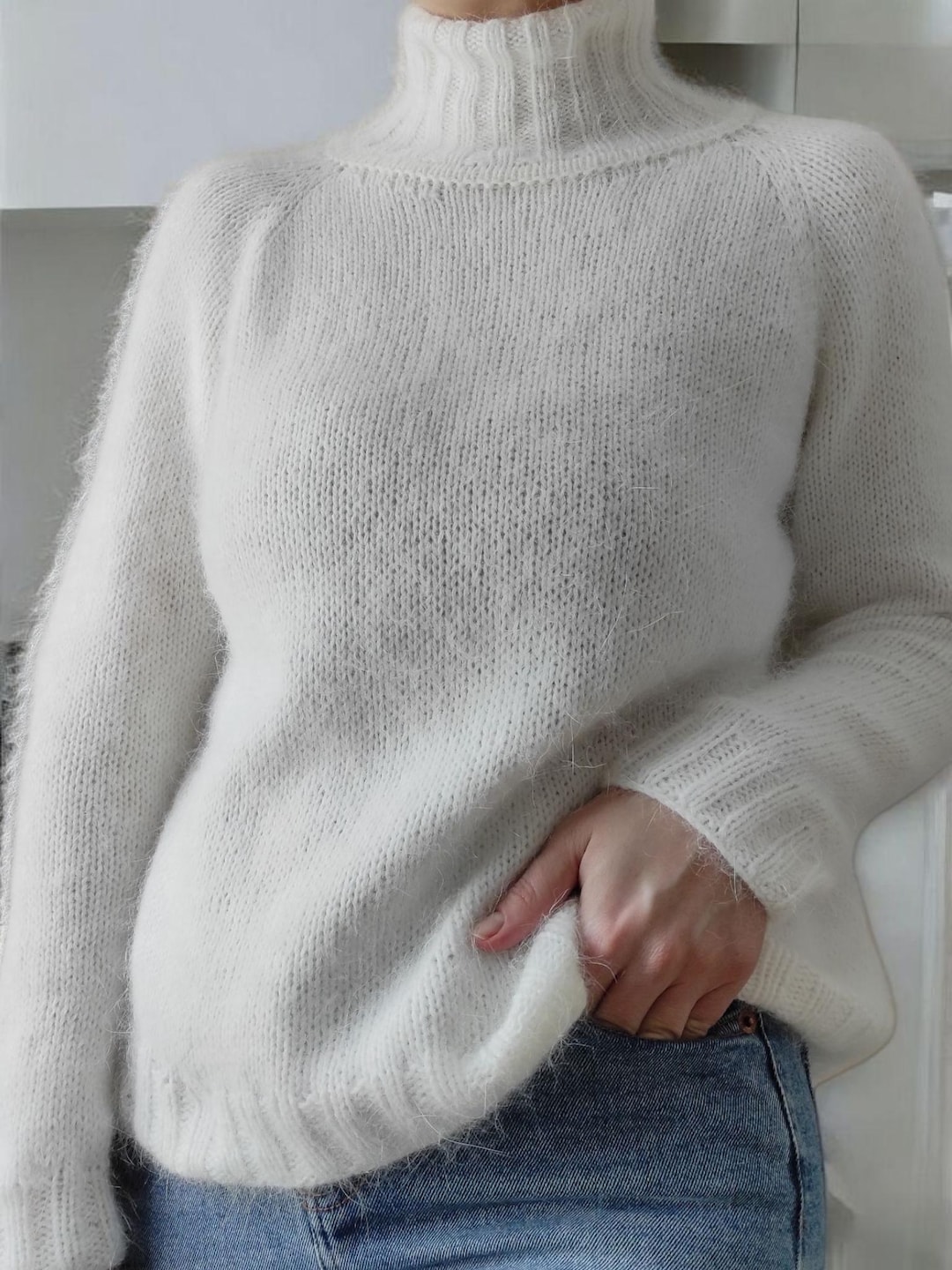 Angora Sweater Elegant Fashion Fluffy Sweater Angora Warm Pullover ...