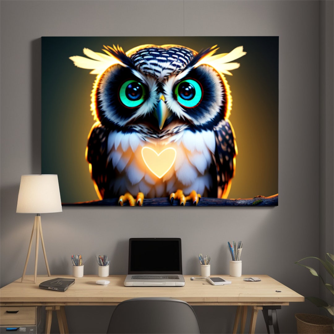 Digital Art Download Super Cute Colorful Owl Adorable Instant ...