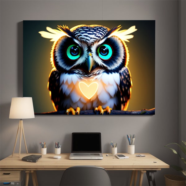 Colorful Owl Drawing - Etsy