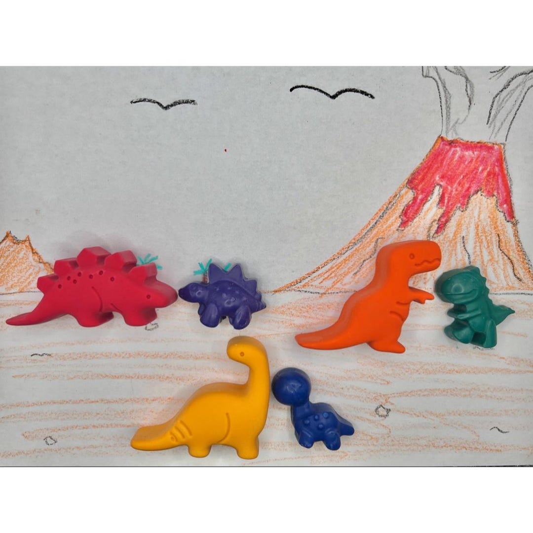 Dinosaur Crayons - Stegosaurus - Tyrannosaurus Rex - Brontosaurus ...