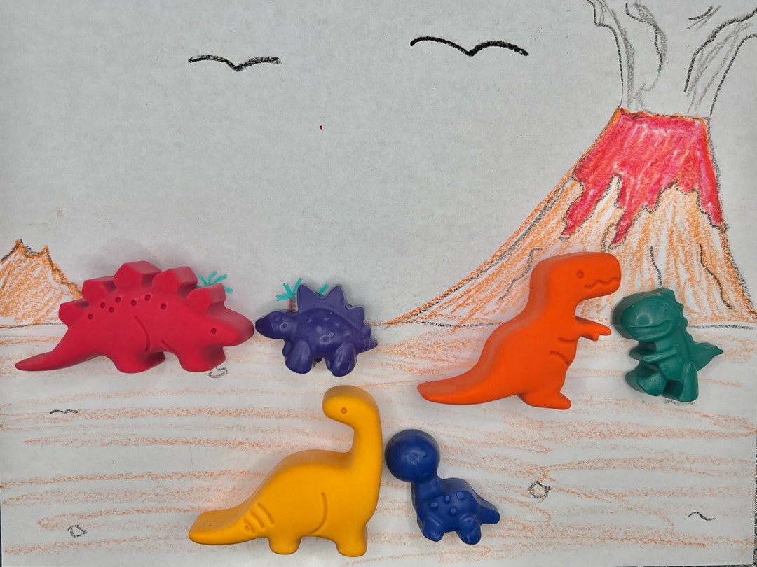 Dinosaur Crayons Stegosaurus Tyrannosaurus Rex Brontosaurus Kids Gifts ...