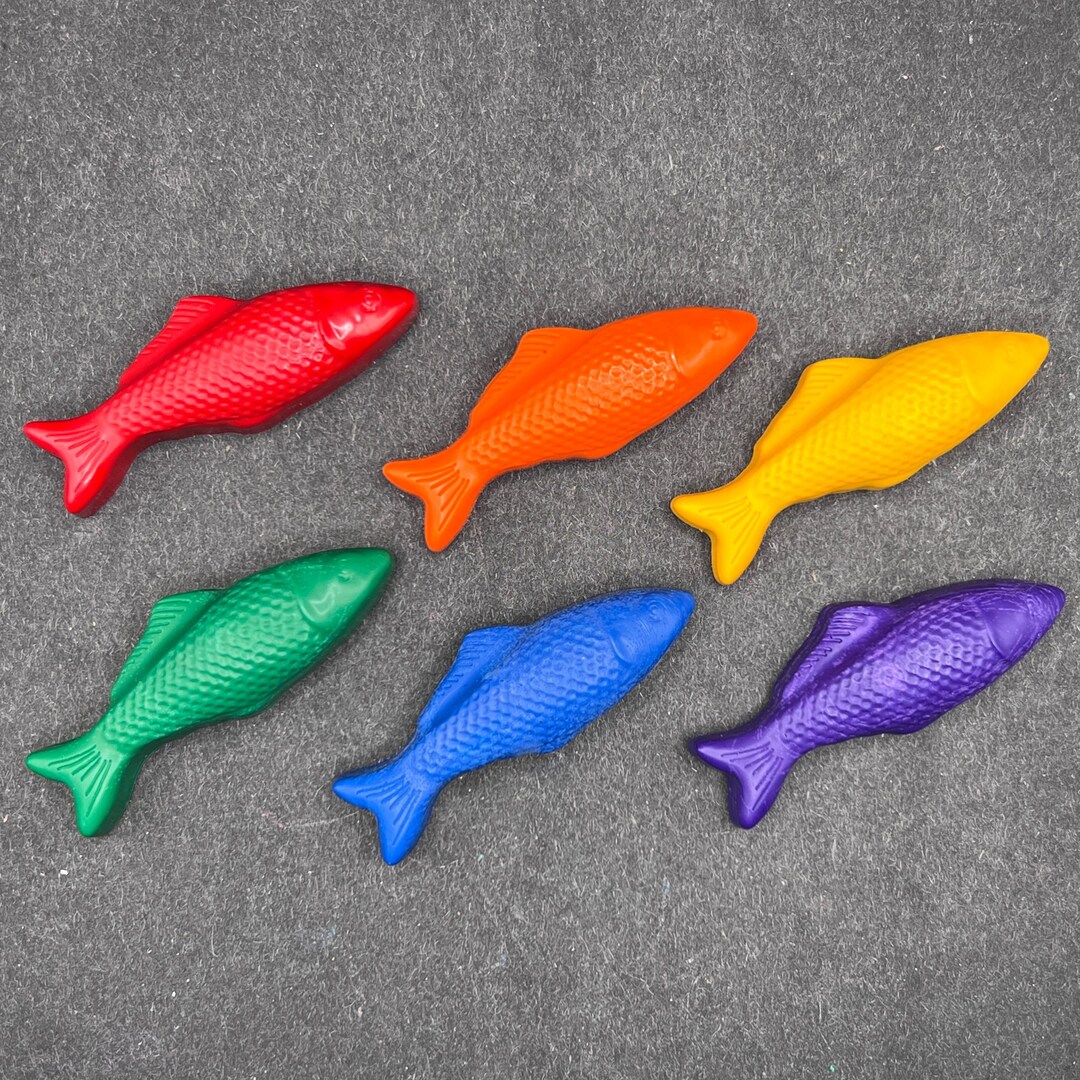 Fish Shaped Crayons - Gifts for Kids - Party Favors - Stocking / Basket ...