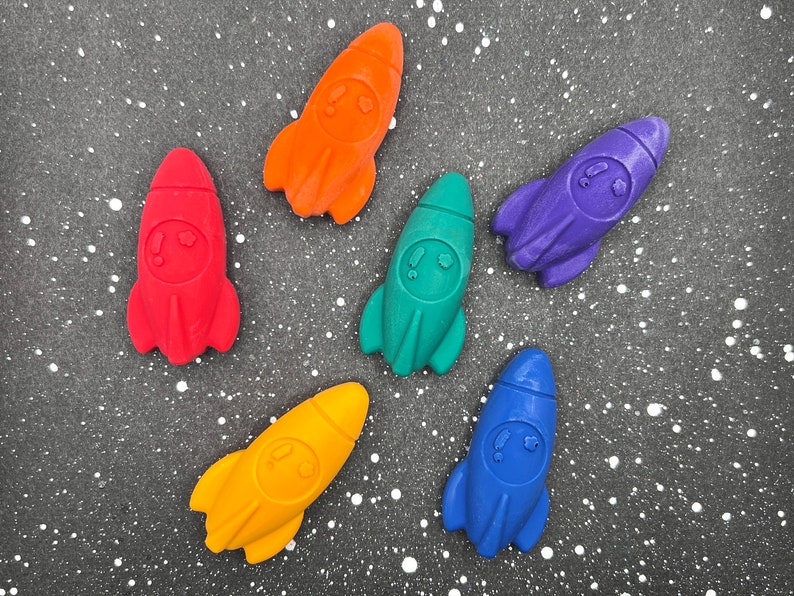 Rocket Ship Shaped Crayons Spaceship Space Gifts for Kids Party Favors ...