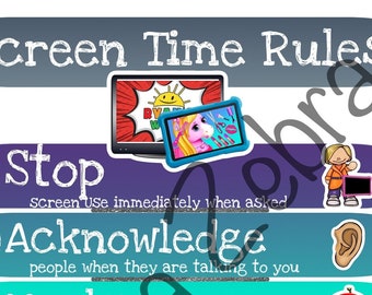 Printable Screen Time Rules Sheet for Kids Morning TV Rules Screen Time ...