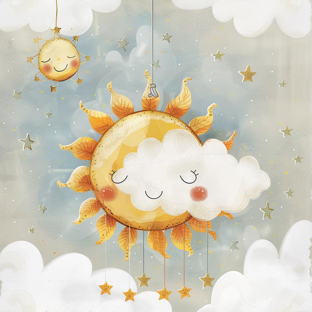 32 Cute Sun and Cloud Clipart, Smiling Sun and Cloud Illustration ...
